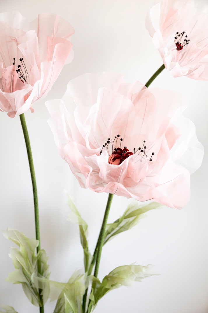 Silk Organza Pink Giant Flowers – Silk Butterflies