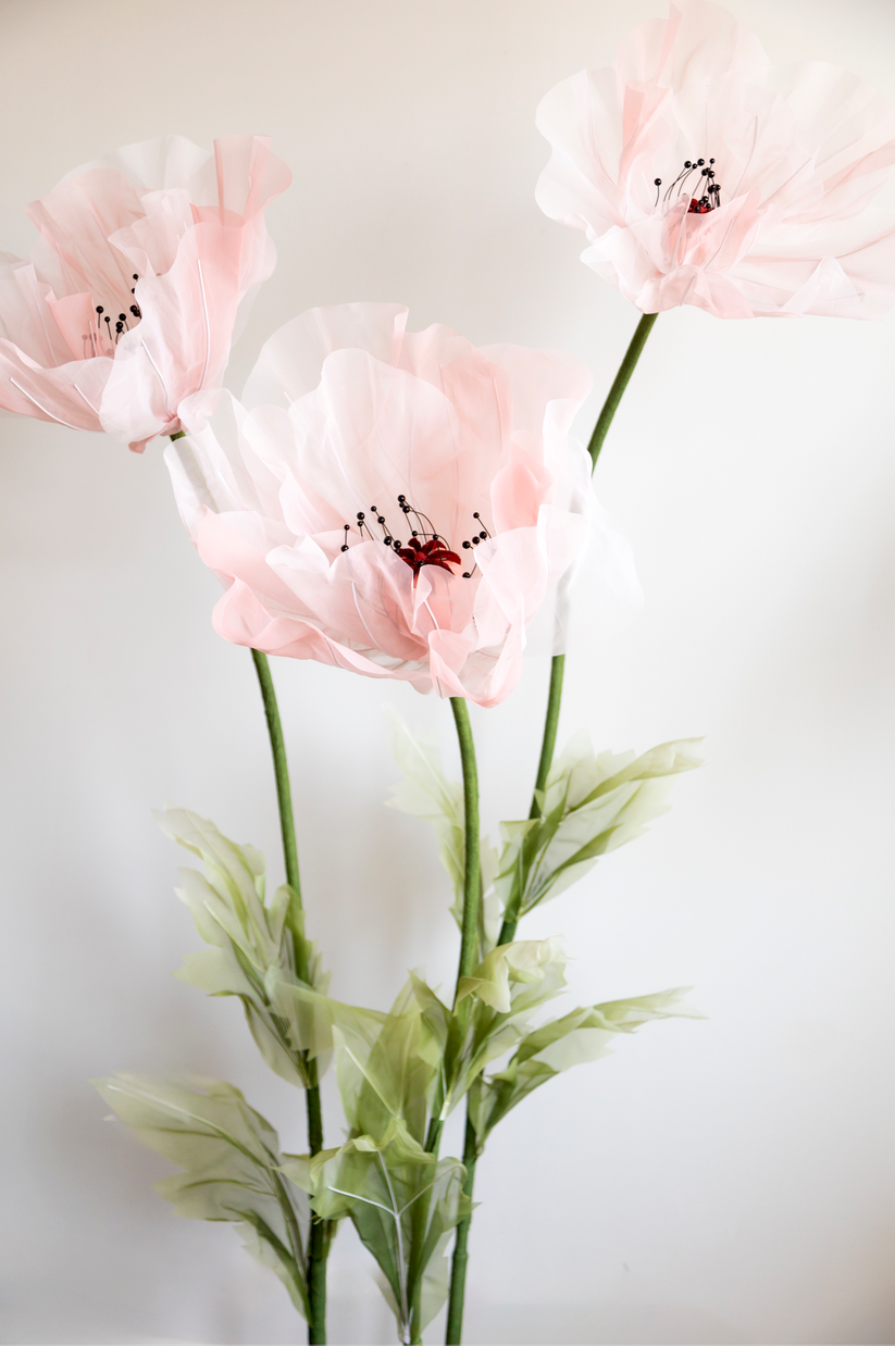 Silk Organza Pink Giant Flowers – Silk Butterflies