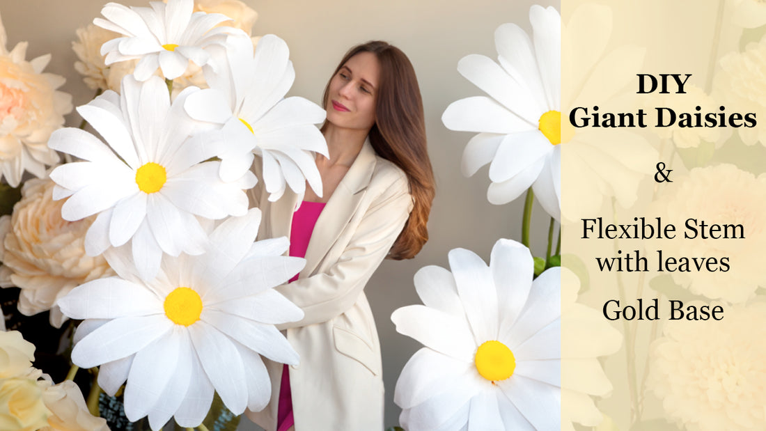 DIY Giant Paper Daisy: Templates + 10 Sizes Measurements Chart + Video ...