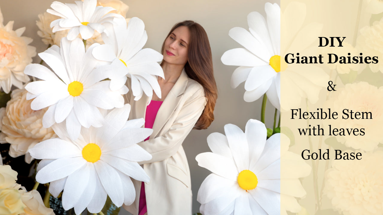 DIY Giant Paper Daisy: Templates + 10 Sizes Measurements Chart + Video ...