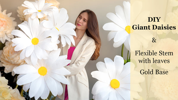 DIY Giant Paper Daisy: Templates + 10 Sizes Measurements Chart + Video ...