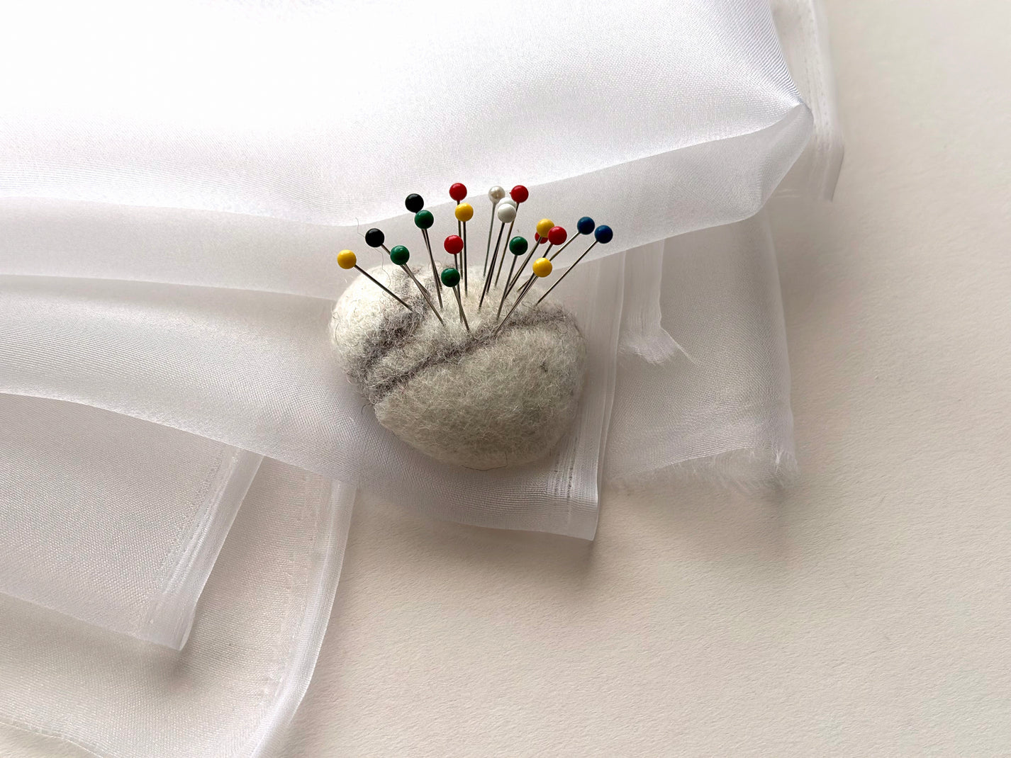 Handmade Pincushion Wool Stone With Magnet inside – Silk Butterflies