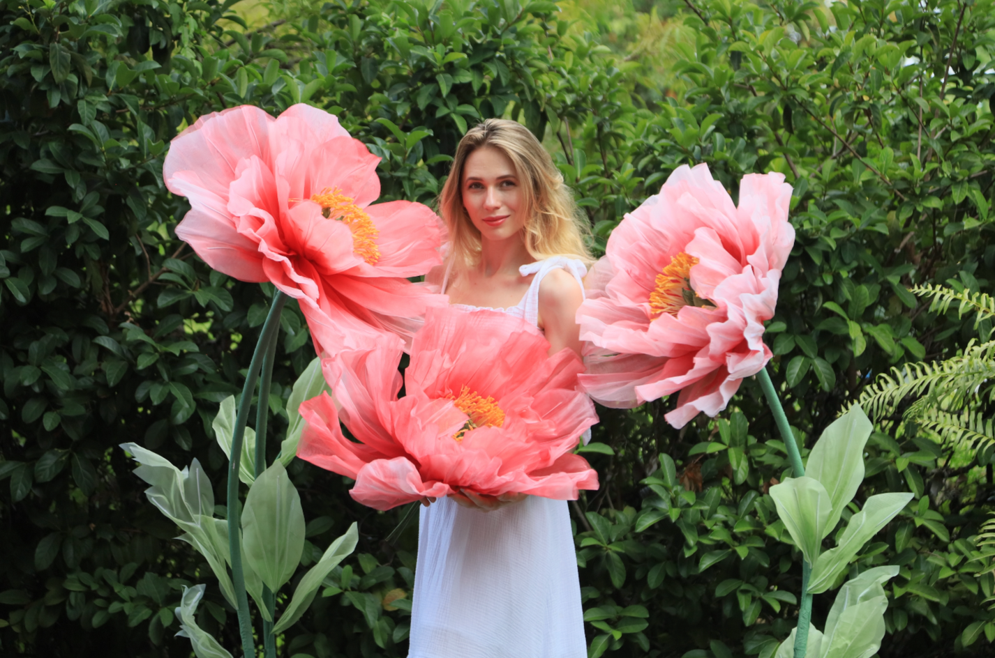 Set of 3 Giant Peonies – Silk Butterflies