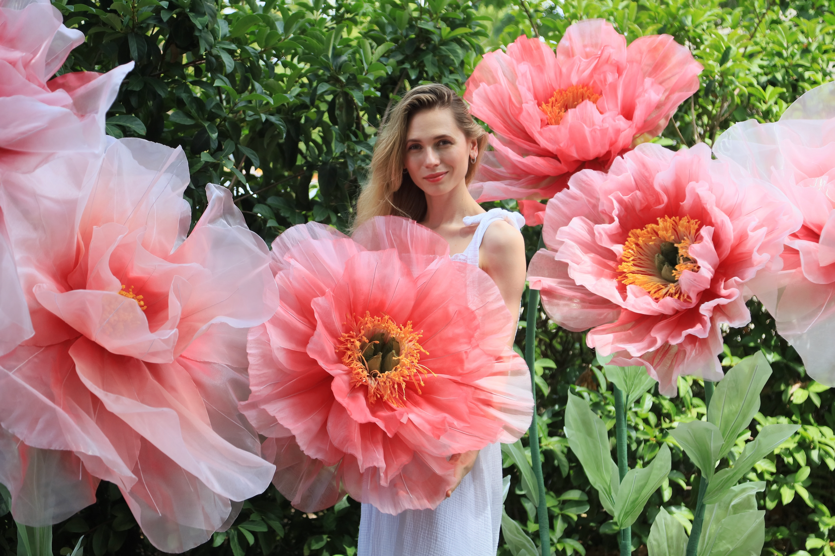 Set of 6 Giant Flowers – Silk Butterflies