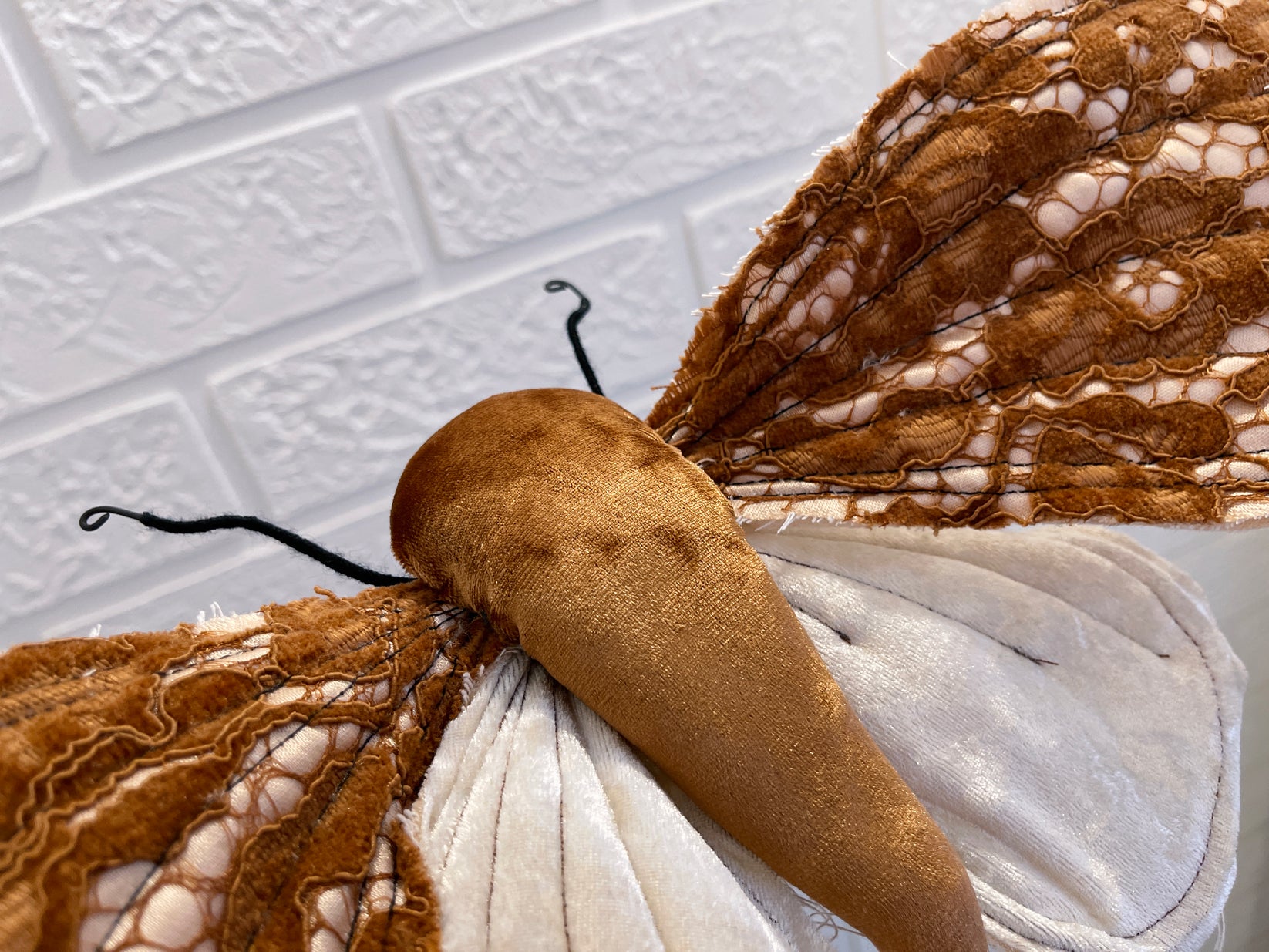 Textile Soft Sculpture Moth, Home Decor Moth, Butterfly Wall Decor ...